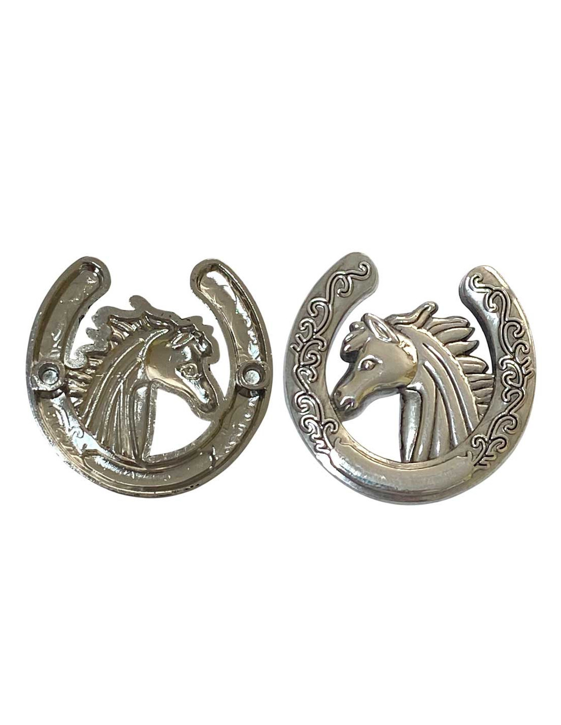 Concho de cheval avec fer à cheval gravé – Embellissement en cuir et ...