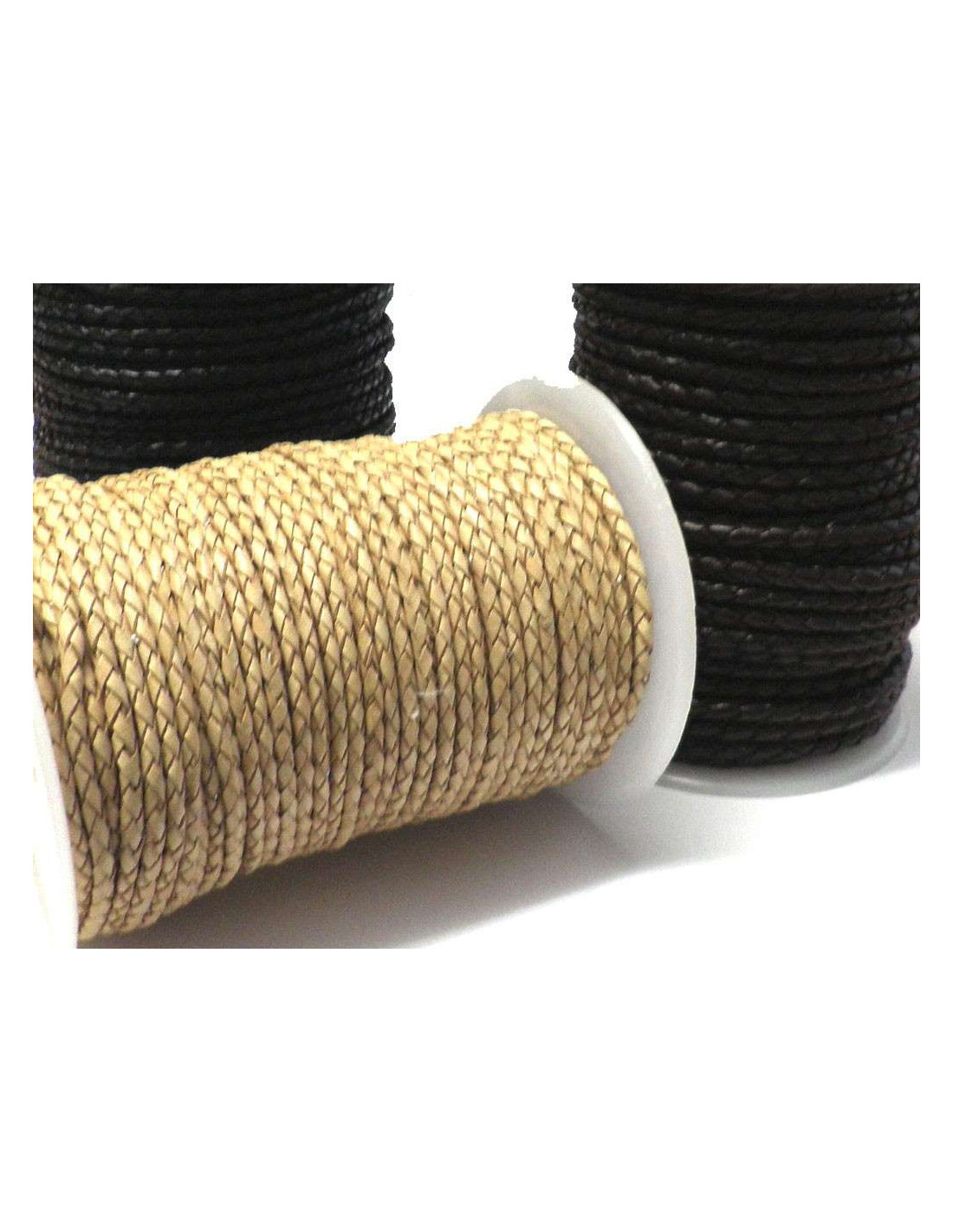 Braided leather cord