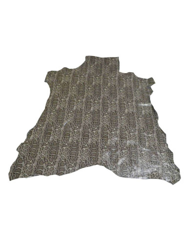 Skin fantasy with drawing of a python. Goatskin